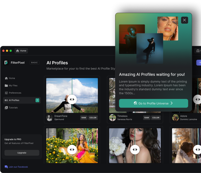 AI Photo Editing Software | FilterPixel Edits - Learn Your Style, Edit in Seconds